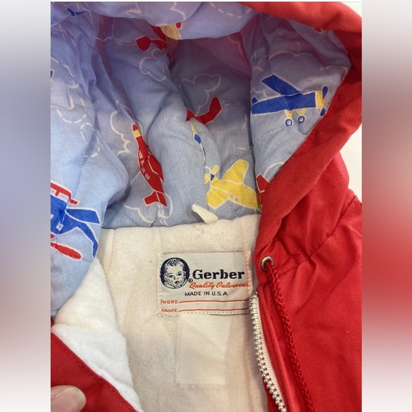 Gerber | Jackets & Coats | Vintage Gerber Baby Boy Coat Red Rocket Airplanes 824 Mo | Poshmark
